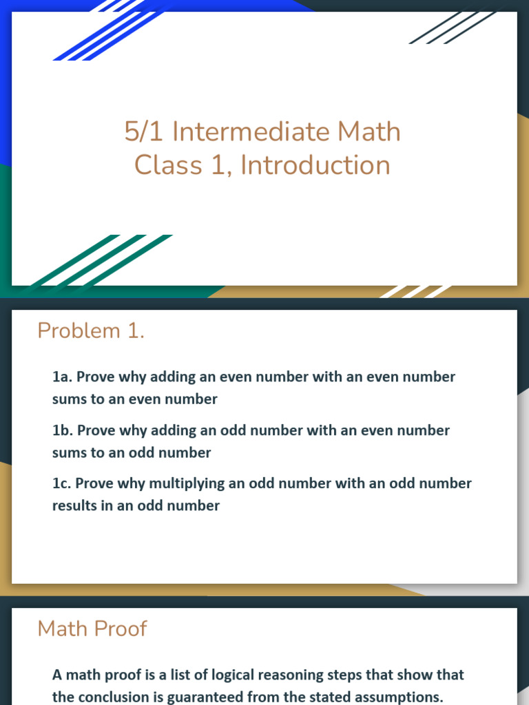 Intermediate Math Class 1: Introduction to Problem Solving | PDF | Triangle | Elementary Mathematics