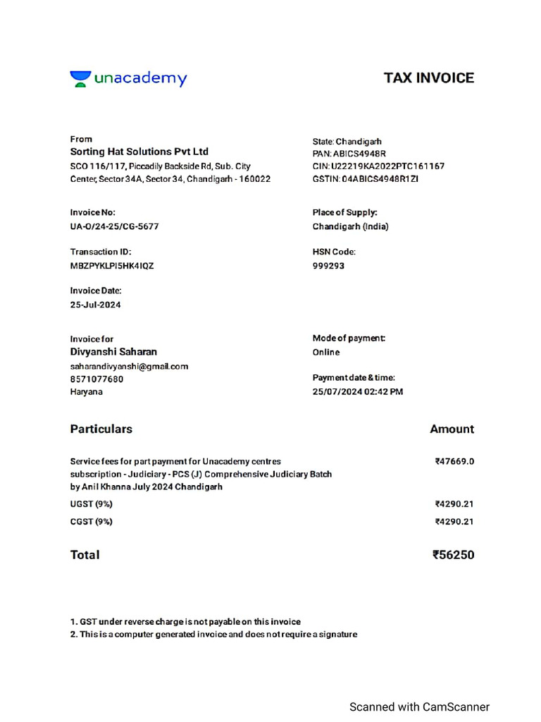 FEES Receipt | PDF