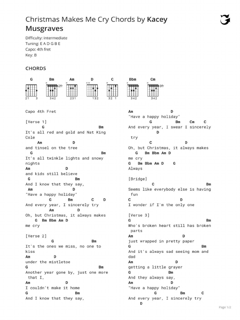 Christmas Makes Me Cry Chords | PDF