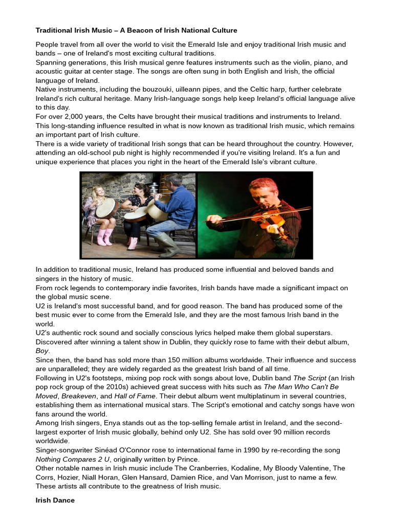 Iconic Irish Bands and Music Heritage | PDF | English Language Music ...