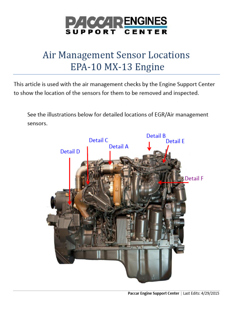 Paccar MX-13 Sensor Locations Guide | PDF