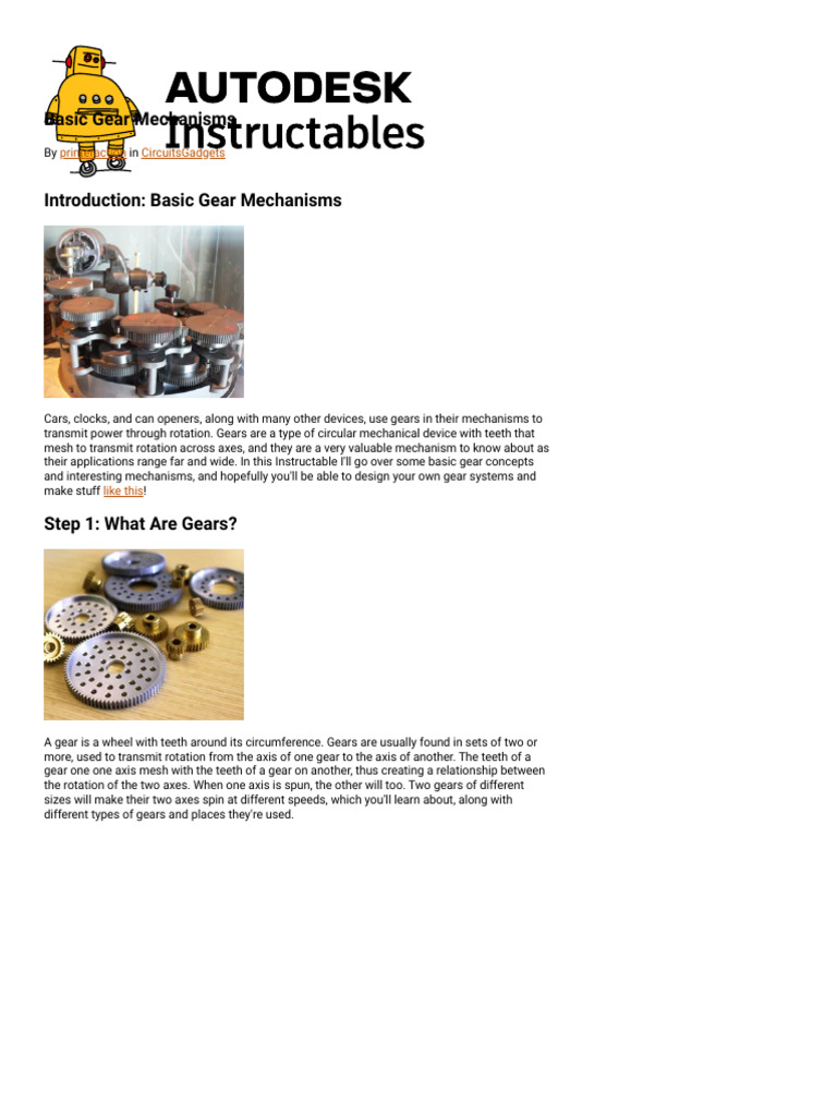 Understanding Basic Gear Mechanisms | PDF | Gear | Clutch