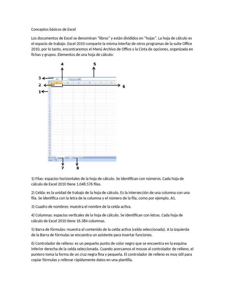 Conceptos Básicos de Excel - Ejercicio 1 | PDF | Hoja de cálculo ...