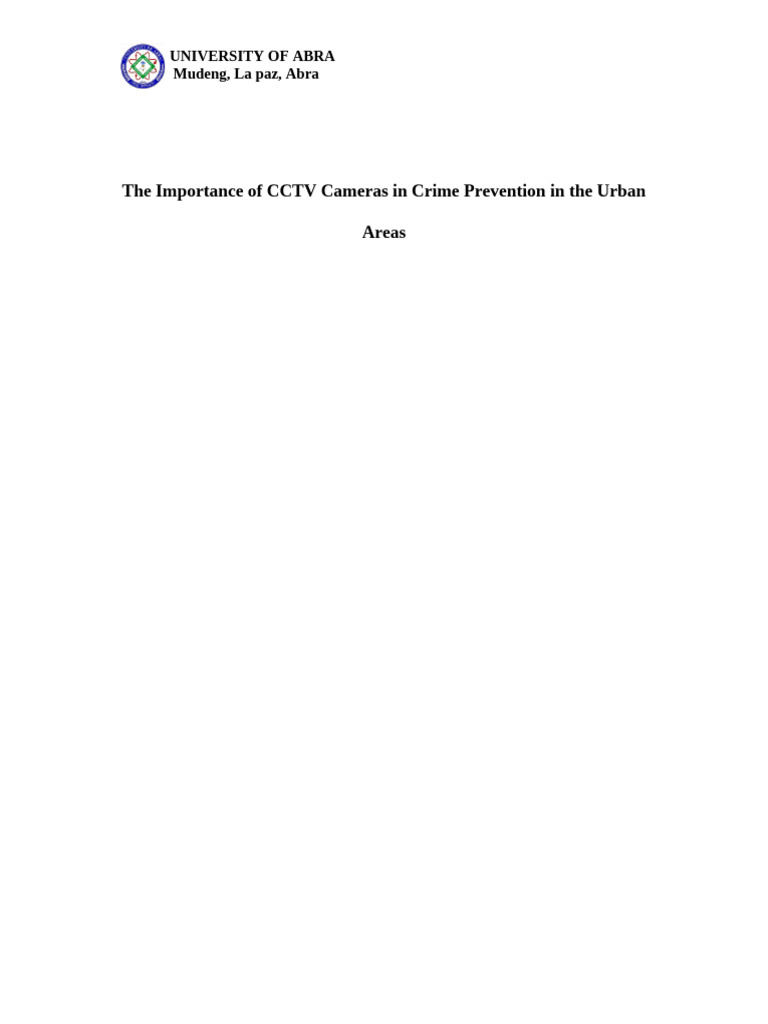 CCTV Cameras for Urban Crime Prevention | PDF | Survey Methodology ...