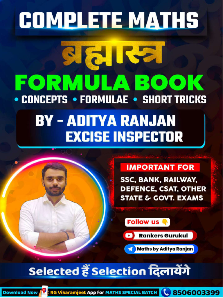 Maths Formula Book by Aditya Ranjan Bilingual | PDF | Geometry | Triangle