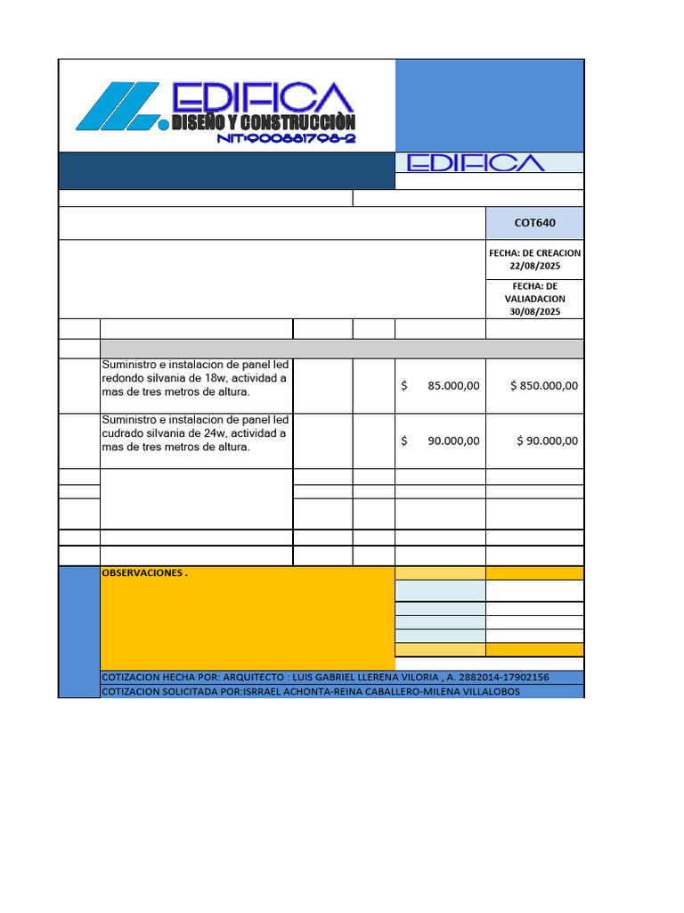 Cot640 Panel Led Mar Del Norte | PDF