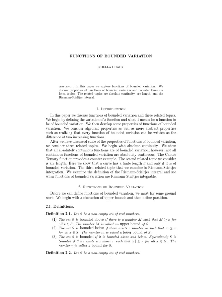 Functions Of Bounded Variation Pdf Continuous Function Monotonic Function