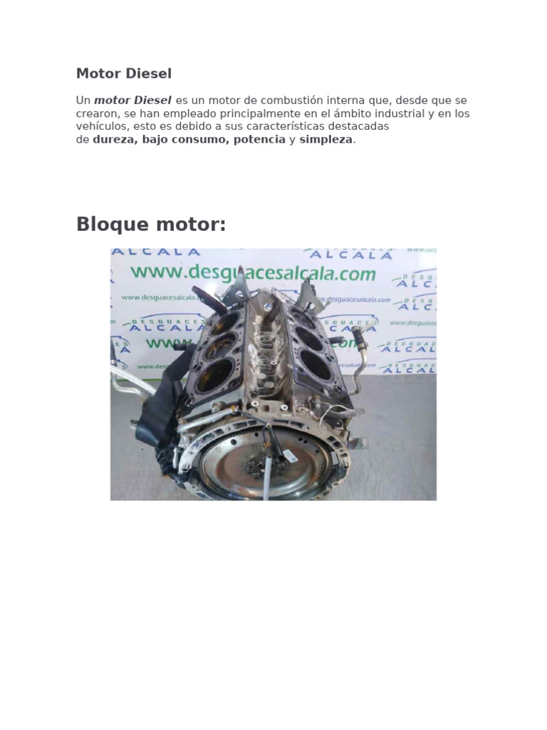Partes Esenciales del Motor Diesel | PDF | Inyección de combustible ...