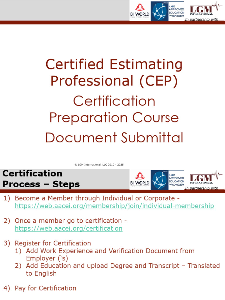 CEP® Certification Application Submittal 20.08.25 | PDF