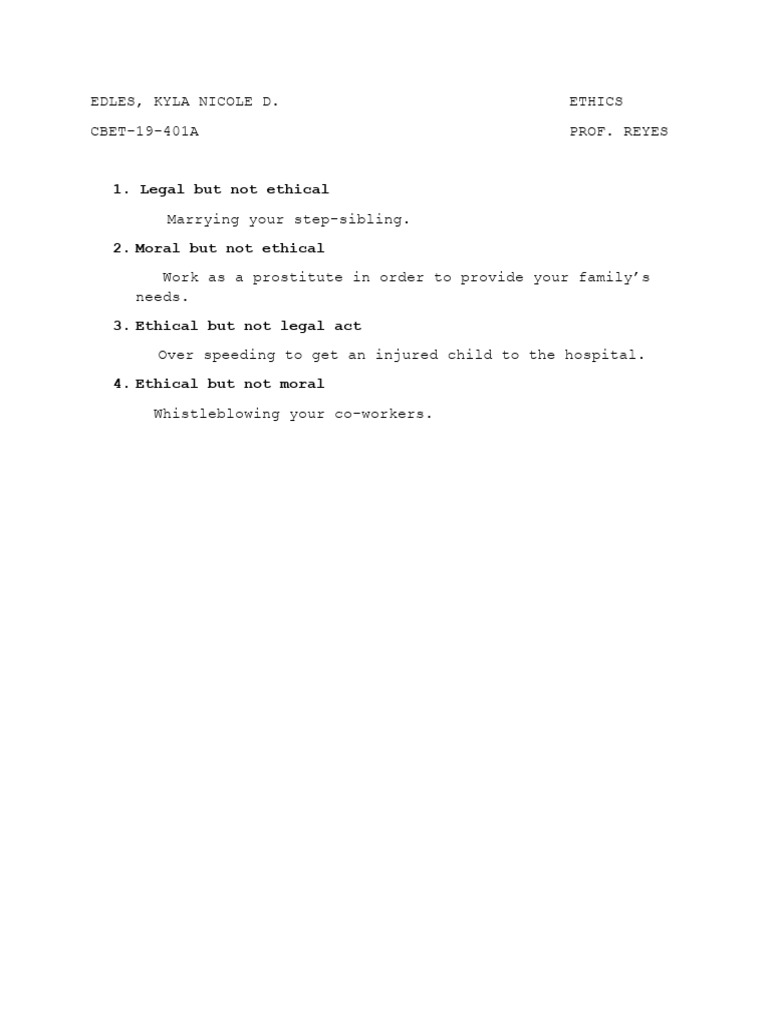 Ethics Examples | PDF