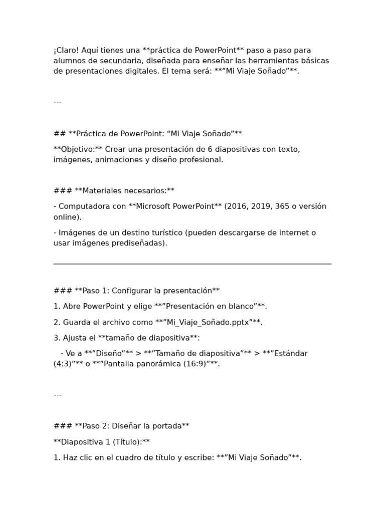 Práctica de Powerpoint Secundaria | PDF | Microsoft PowerPoint | Informática