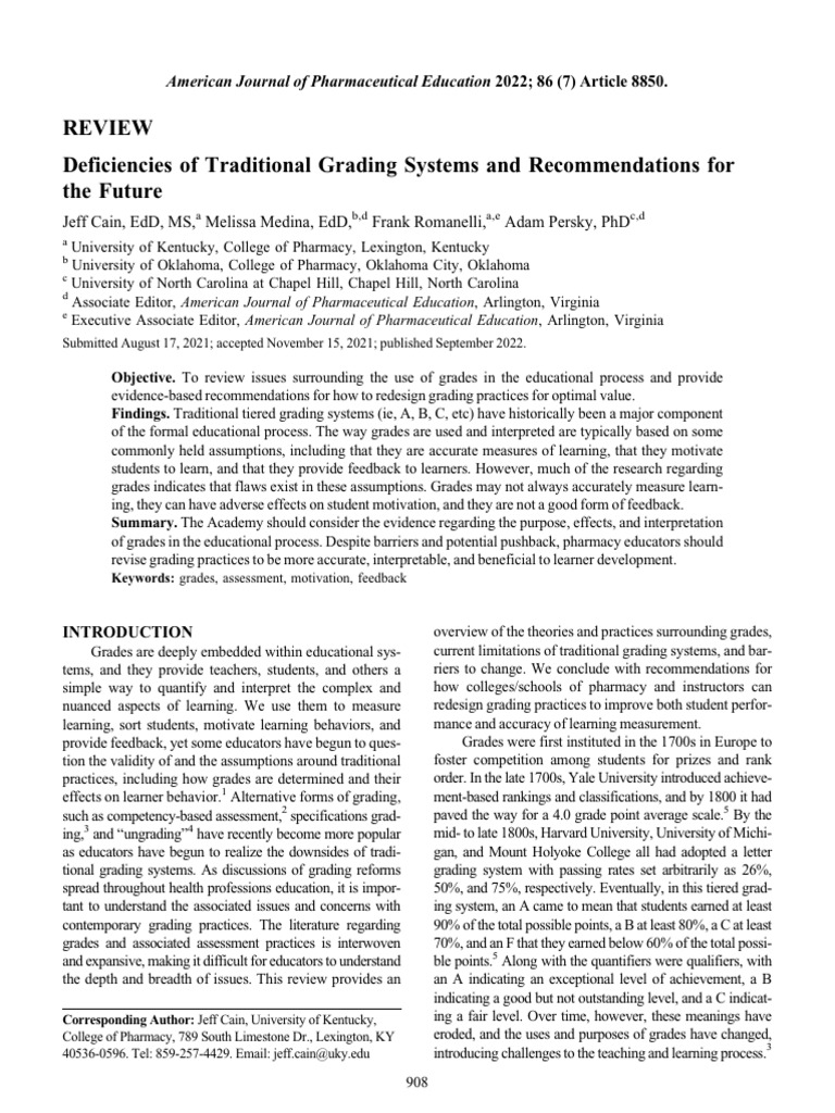 Rethinking Grading Systems in Education | PDF | Educational Assessment ...