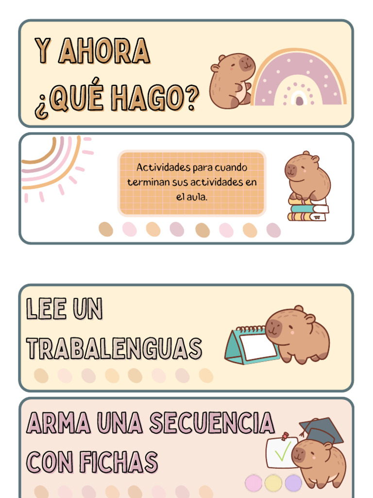Tarjetas Educativas de Actividades para Cuando Estudiantes Terminan Sus ...