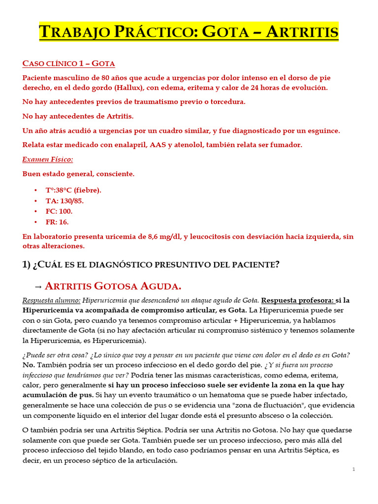 Diagnóstico y Tratamiento de Gota Aguda | PDF | Droga anti-inflamatoria ...