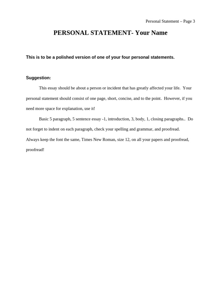 3 PERSONALSTATEMENToutline2017 | PDF