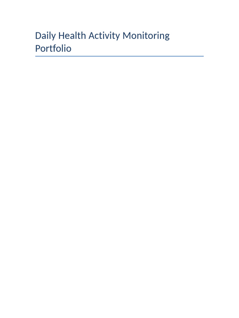 Daily Health Activity Monitoring Portfolio Aug-Dec 2025 | PDF | Units ...