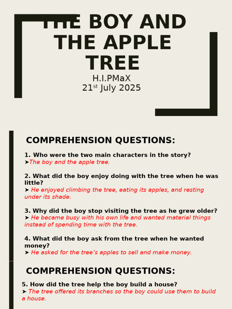 The Boy and The Apple Tree | PDF