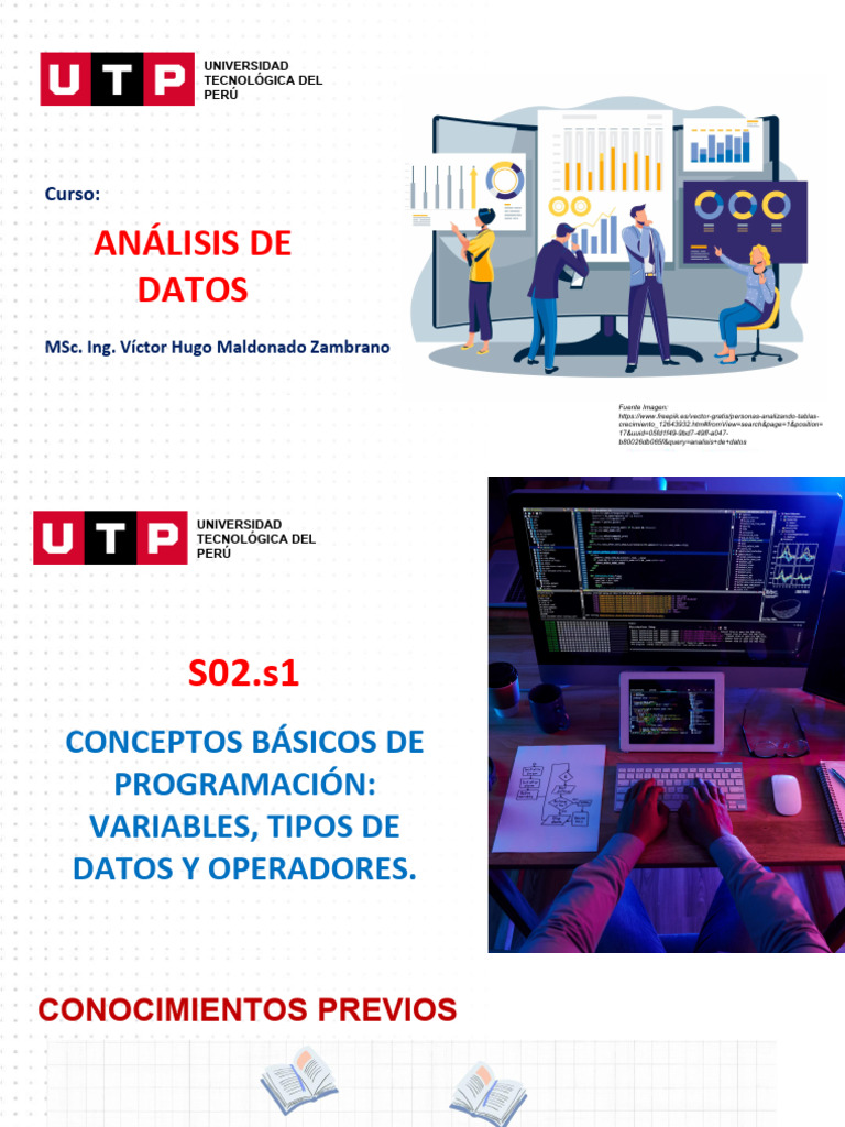 S02_s1-Conceptos Basicos de Programacion, Variables, Tipos de Datos y Operacion_VTKXXK | PDF ...