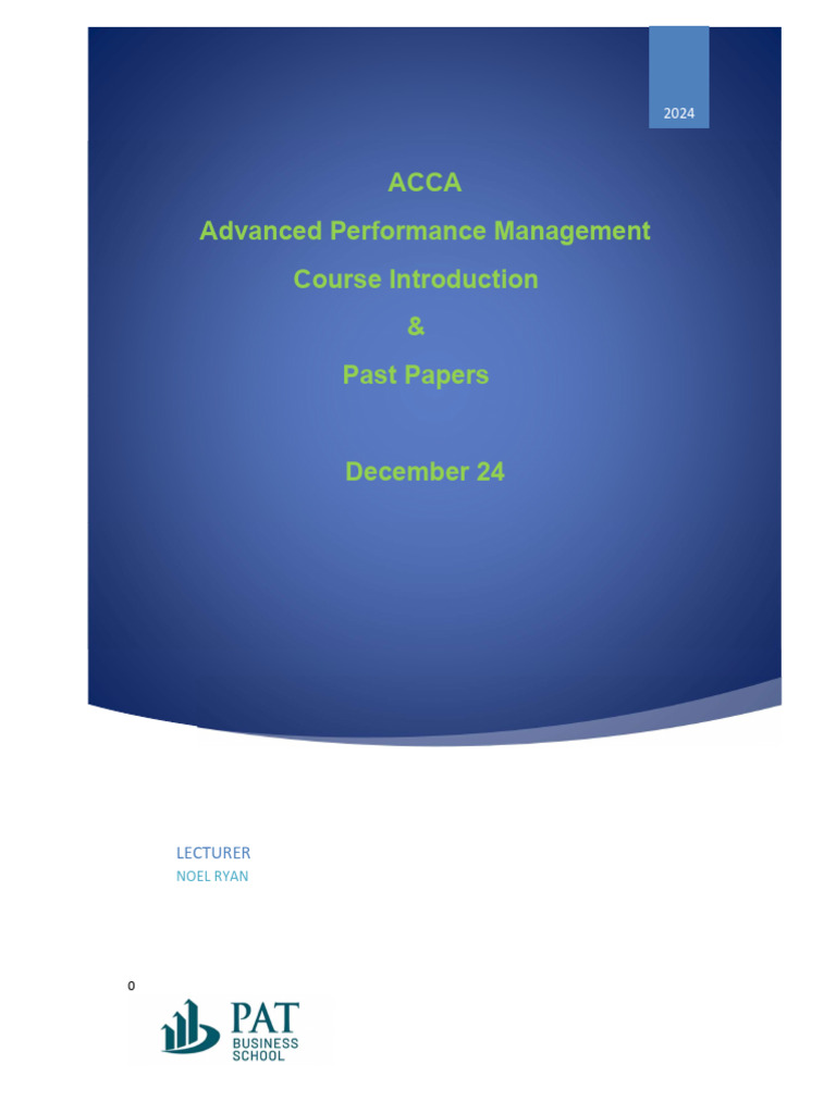 ACCA APM Introduction Pages December 2024 | PDF | Knowledge | Evaluation