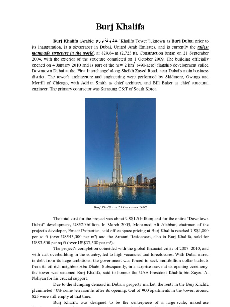 Burj Khalifa | Architectural Design | Architecture