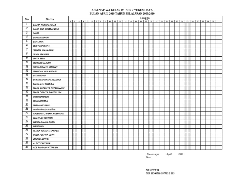 Absen Siswa | PDF