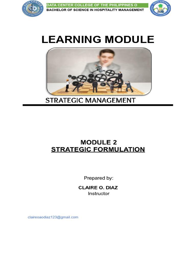 Module 2 Strategic Management With TQM 1 | PDF | Logistics | Strategic Management