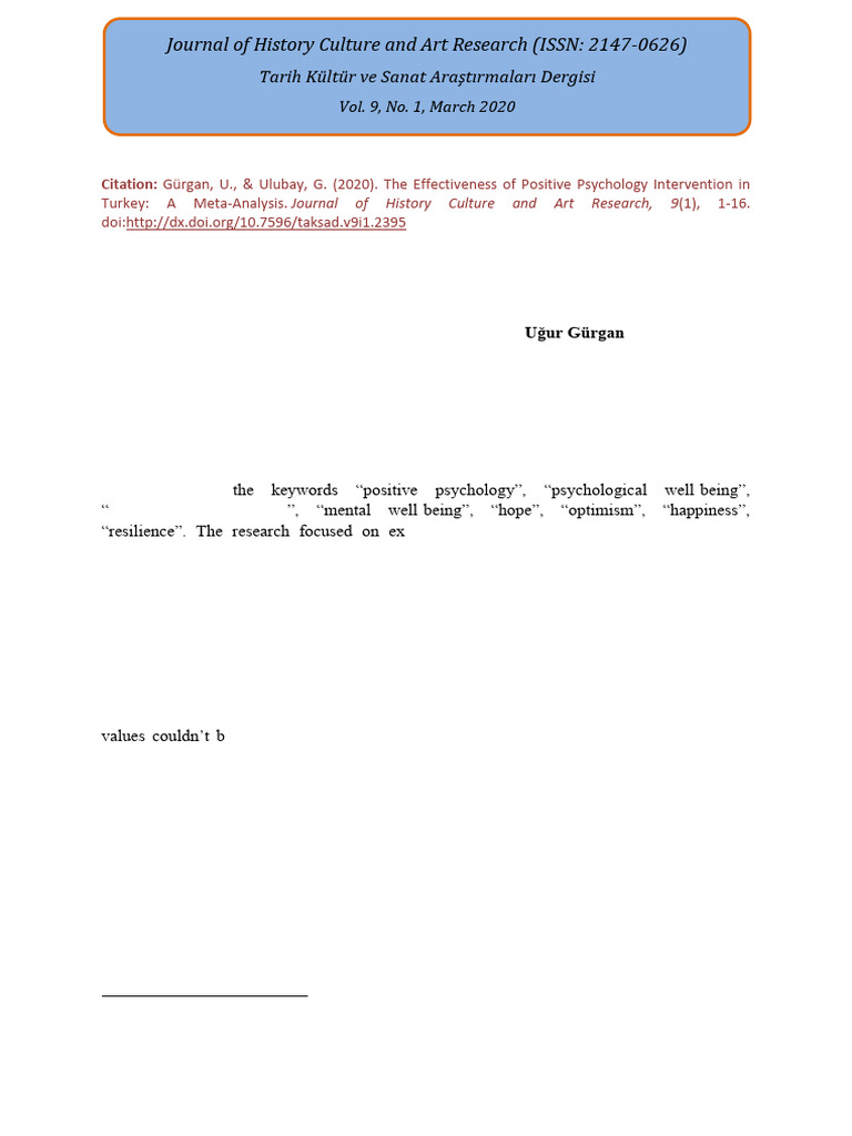 The Effectiveness of Positive Psychology Intervent | PDF | Positive ...