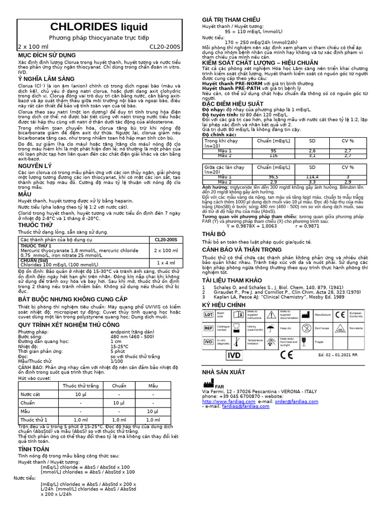 CL20 Cloruri Liquid - EN | PDF
