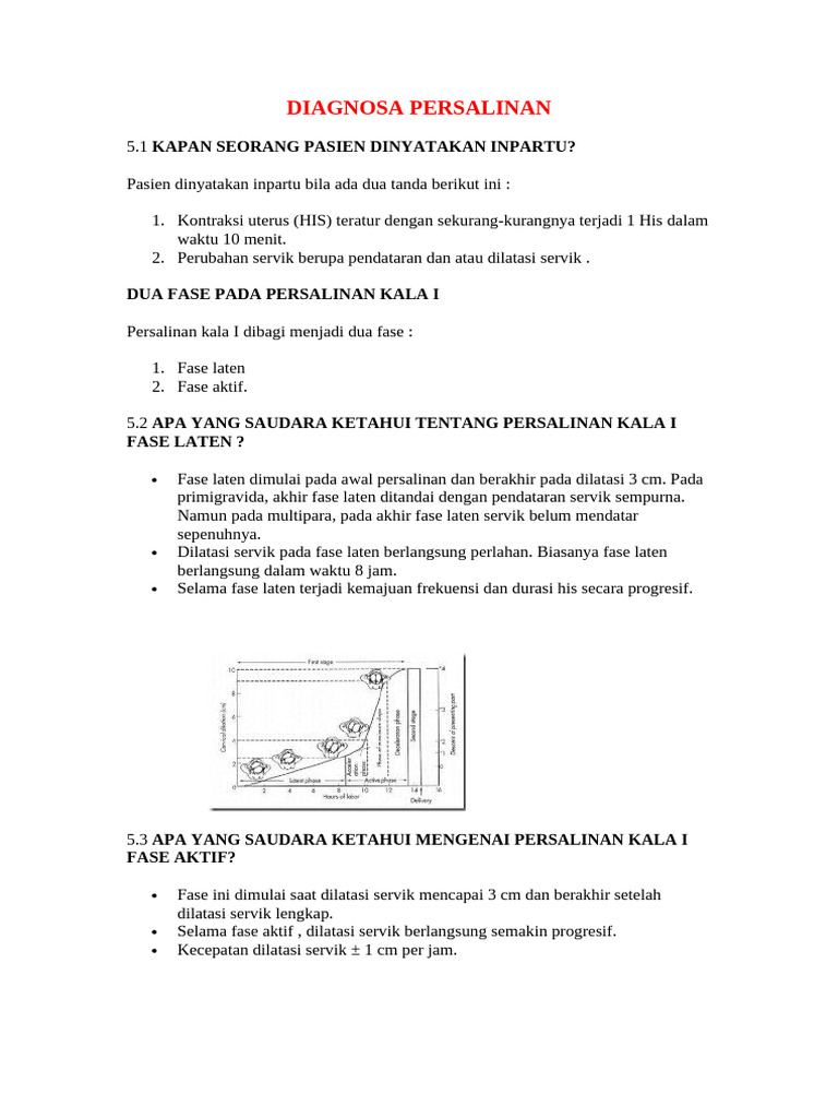 Diagnosa dan Observasi Persalinan Kala I | PDF