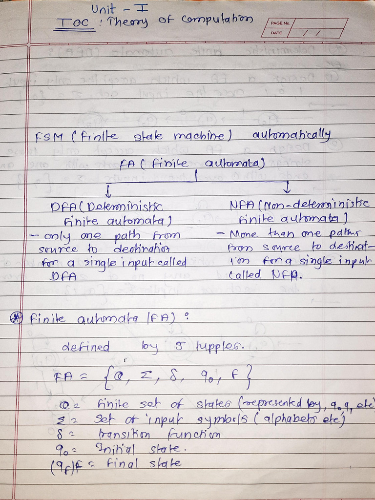 Toc Unit 1 | PDF