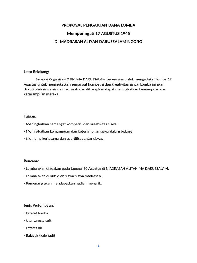 Proposal Pengajuan Dana | PDF