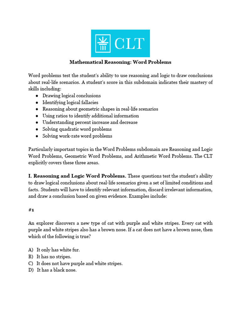 Section 3 - Mathematical Reasoning_Word Problems | PDF | Atoms | Neutron