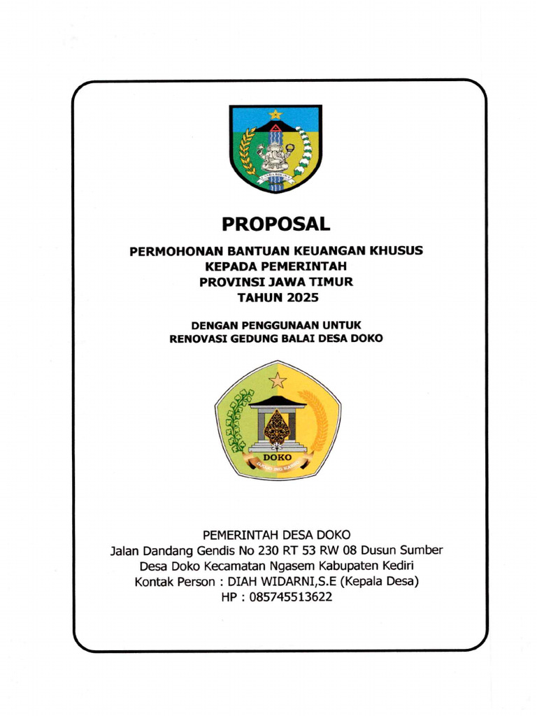Proposal Renov Gedung Balai Desa | PDF