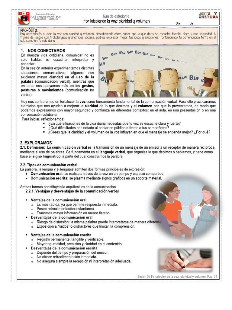 GUÍA 3 Fortaleciendo La Voz - Del Volumen A La Intención | PDF ...