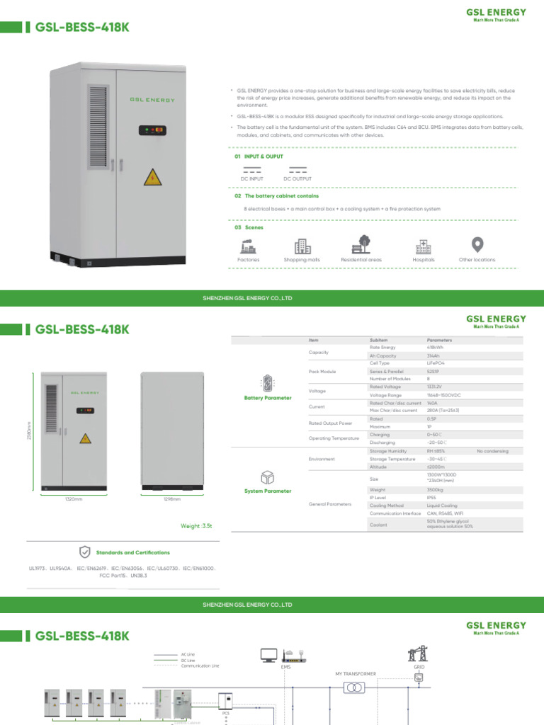 GSL-EnERGY Liquid-Cooling Battery BESS 418kWh GSL-BESS-418K - Datasheet ...