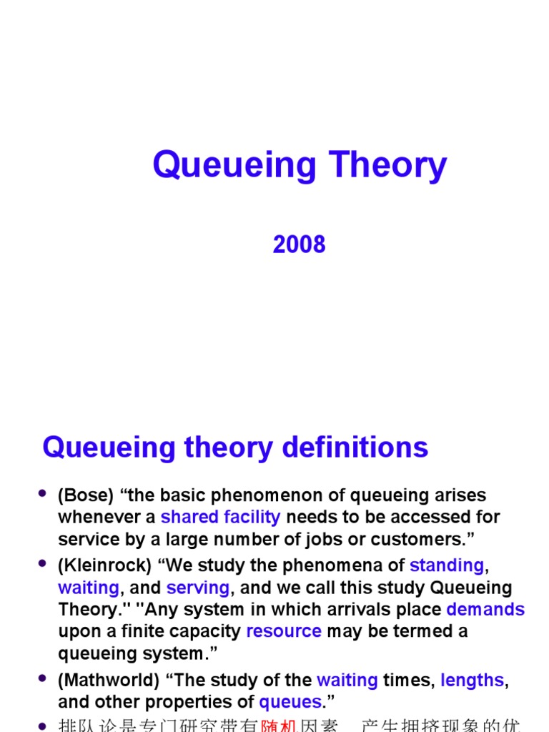 2 2 Queuing Theory | PDF | Queue (Abstract Data Type) | Applied Mathematics