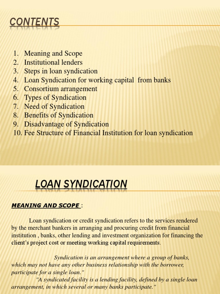 Loan Syndication | PDF | Syndicated Loan | Loans
