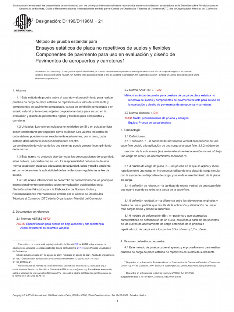 Prueba de Carga de Placa en Pavimentos | PDF | Calibración | Medición