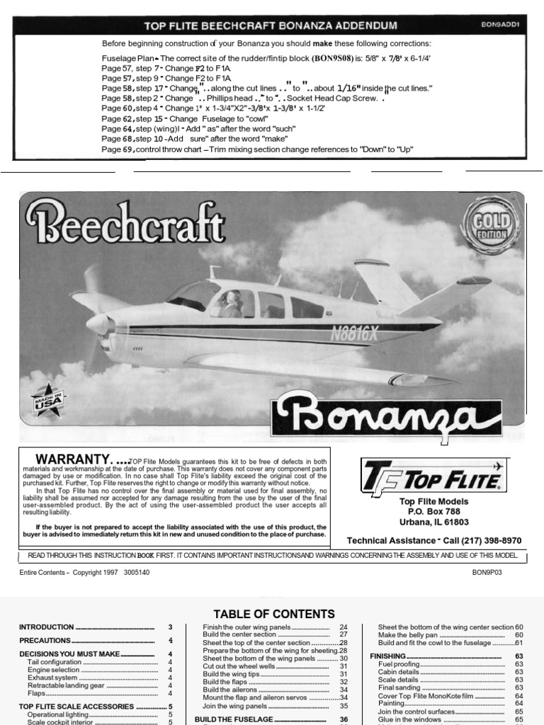 Manual Bonanza 1 | PDF