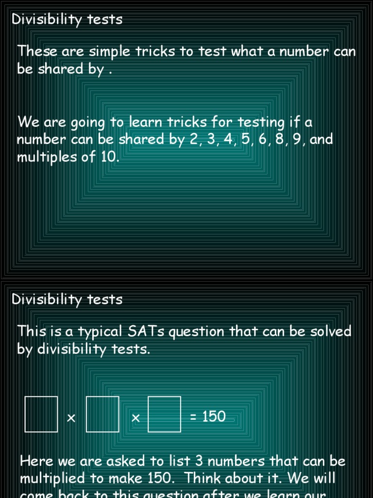Divisibility Tests | PDF