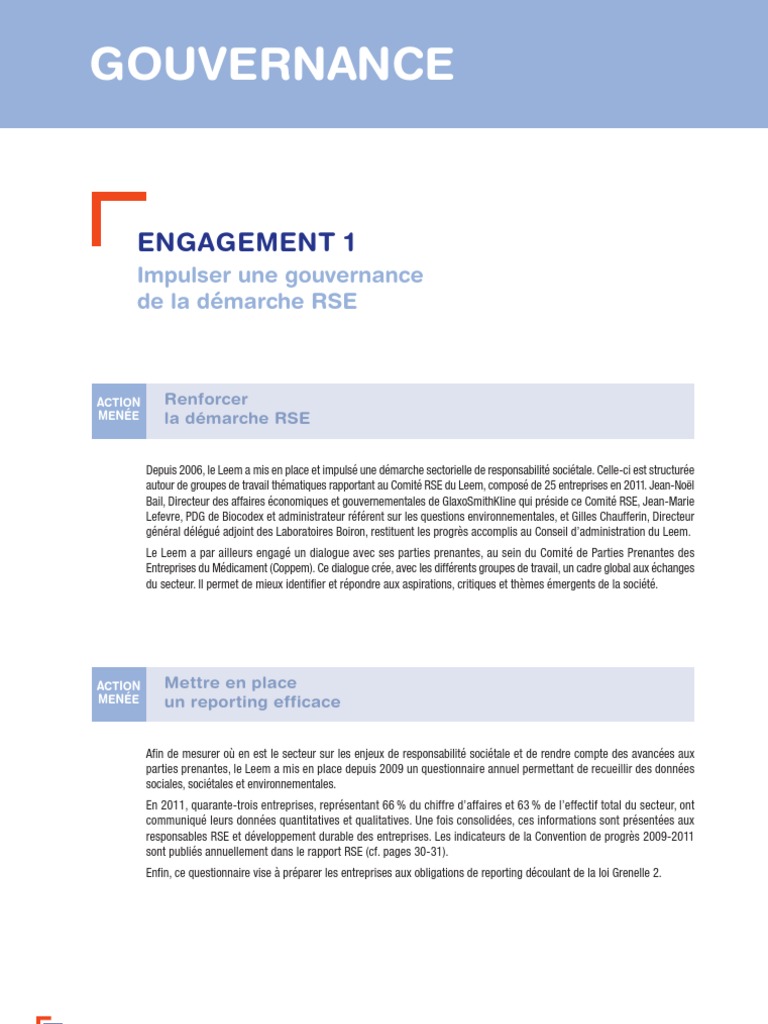 Gouvernance et RSE dans le Secteur Médicament | PDF | Responsabilité ...