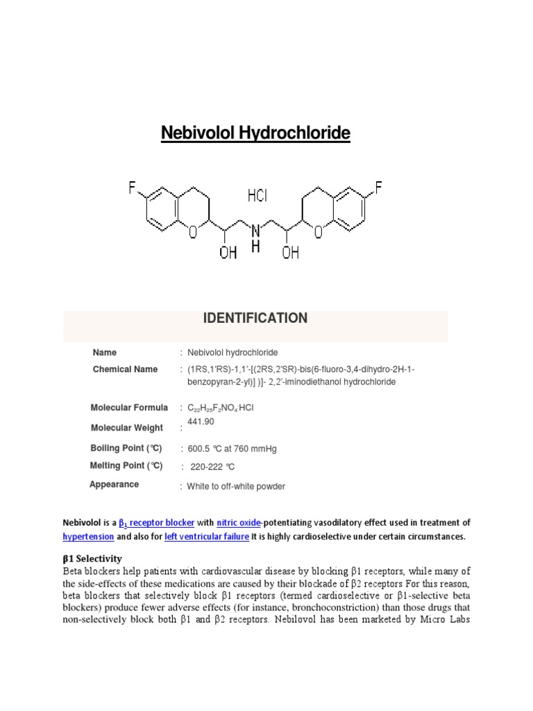 Nebivolol Hydrochloride | PDF | Spectrophotometry | Chemistry