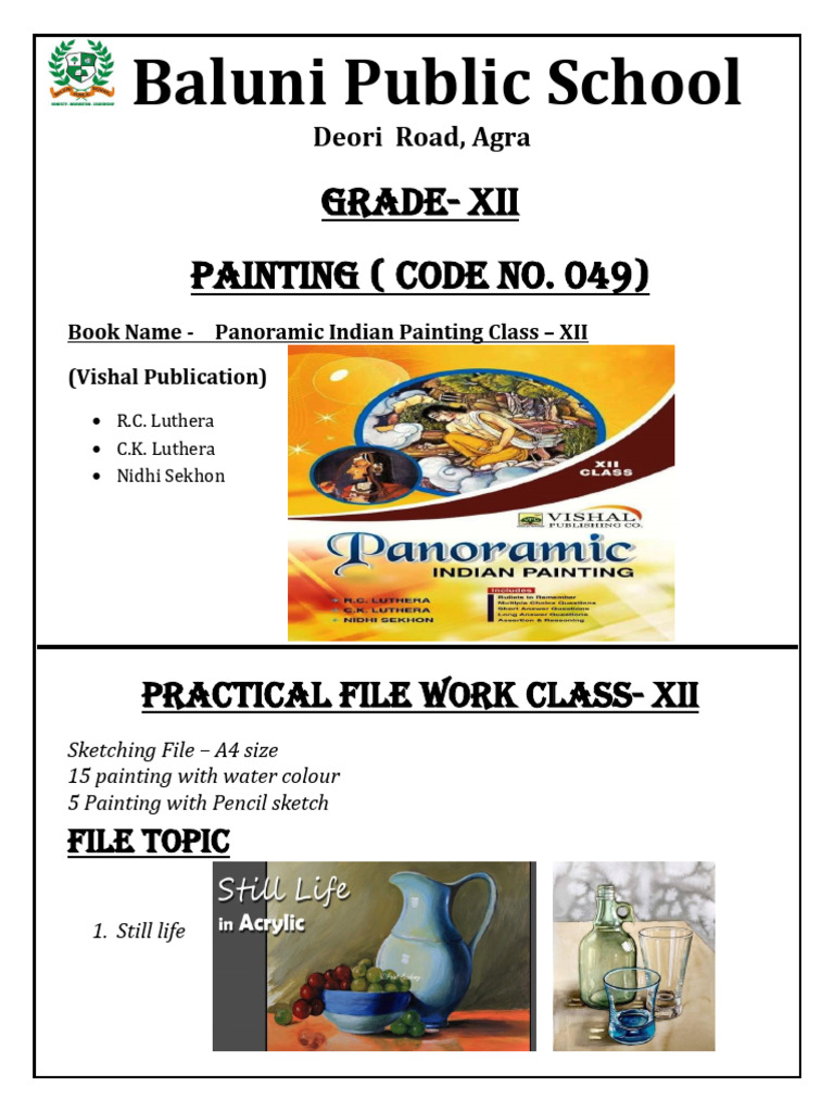 Class 12 Painting Syllabus 2023-24 | PDF