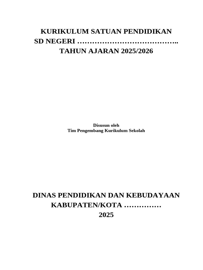 Kurikulum SD 2025/2026: Panduan dan Analisis | PDF