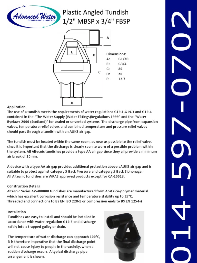 1-2inch MBSP X 3-4inch FBSP - Plastic Angled Tundish | PDF | Pipe ...