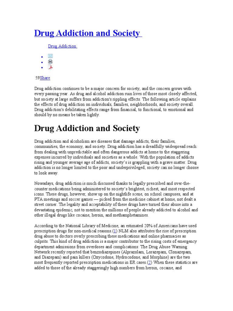 Impact of Drug Addiction on Society | PDF | Substance Abuse ...