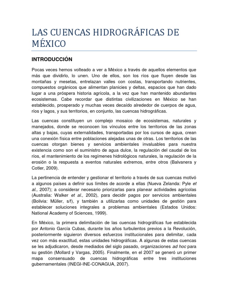 Cuencas Hidro de MX | PDF | Cuenca de drenaje | Ecosistema