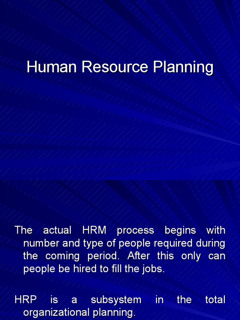 Human Resource Planning Overview | PDF | Forecasting | Human Resources