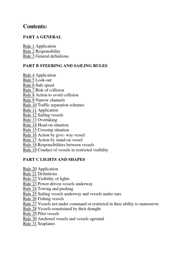 Colreg | PDF | Water Transport | Watercraft