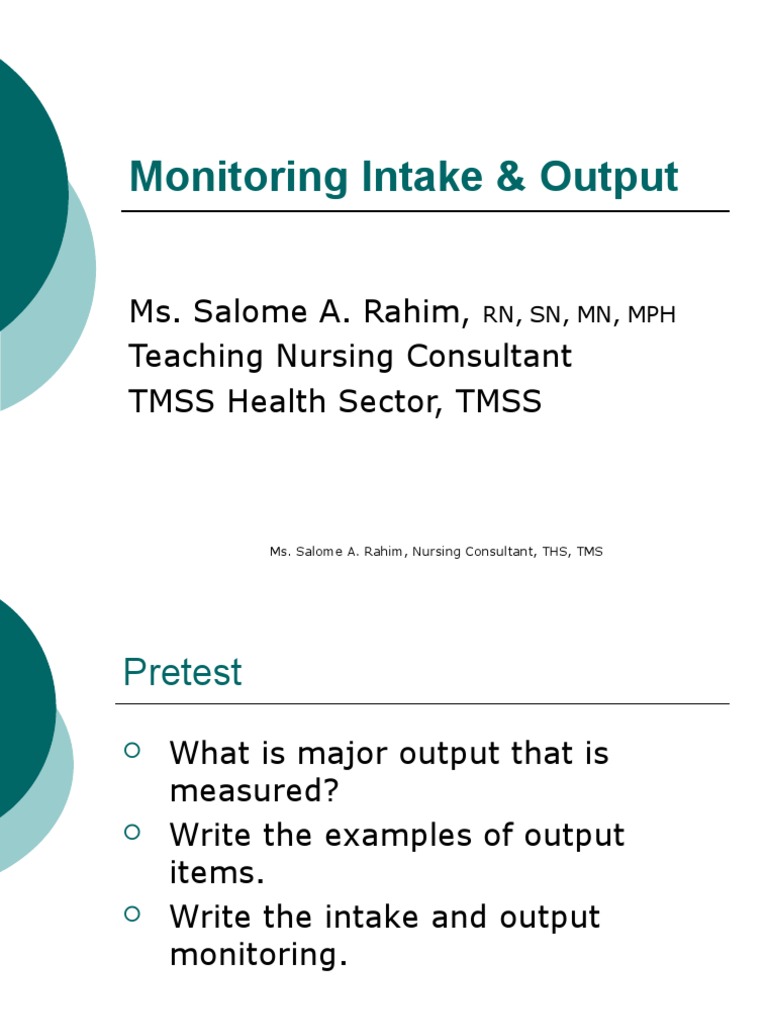 Monitoring Patient Intake and Output | PDF | Intravenous Therapy ...